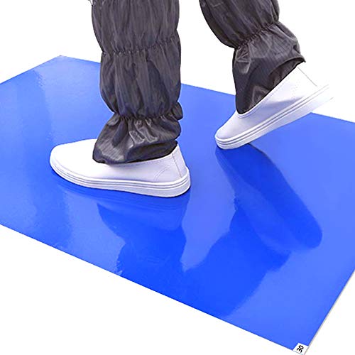 YAEHA Sticky Mats for Cleanrooms, Walk Off Tacky Mats for Construction Home Pets Warehouse Garage 24"x36" Blue (4 Pads, 30 Sheets Each)