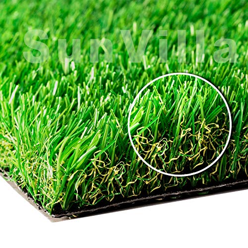 SunVilla 4'X13' Realistic Indoor/Outdoor Artificial Grass/Turf, 4 ft X 13 ft =52 Square feet, Green/Olive Green/Yellow