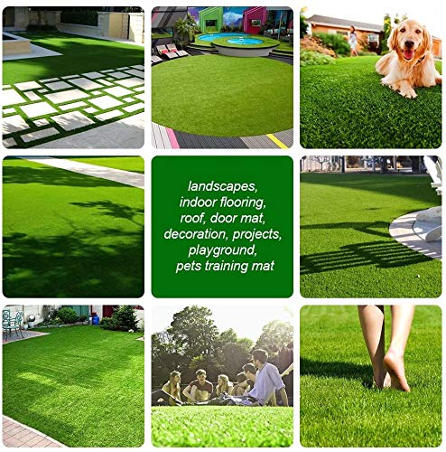 SunVilla 4'X13' Realistic Indoor/Outdoor Artificial Grass/Turf, 4 ft X 13 ft =52 Square feet, Green/Olive Green/Yellow