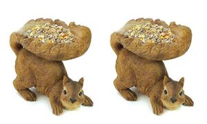 gifts & decor woodland brown squirrel outdoor birdfeeder (pack of 2)