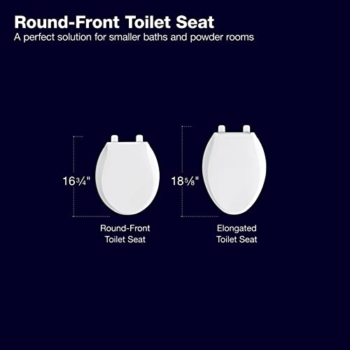 KOHLER Stonewood® Quiet-Close™ Round-front, Slow-Close, Wood, White toilet seat, K-20467-0, White