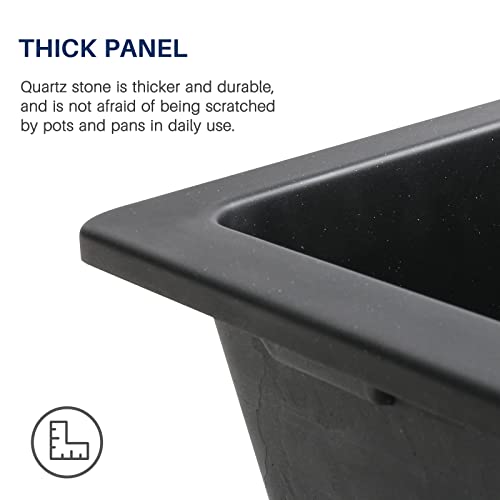 Enbol Black Undermount Kitchen Sink Double Bowl Granite Composite Kitchen Sinks 50/50 10" Deep Sink GDS-3118-B