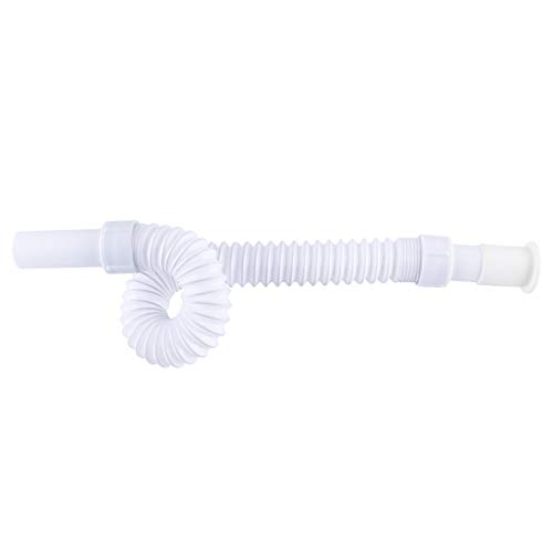 Flexible Extension Drain Pipe, Angle Simple Flexible 1-1/4" Extension Hose, Bathroom Sink Expanded Tube, Lavatory Sink Tailpiece, Tail Pipe Extension For Vessel Sink, Length Of 14-9/16" To 33-1/16"