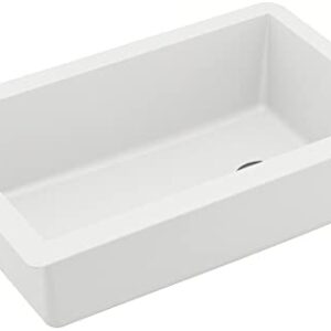 Karran QU-670 Undermount Quartz Composite 32 in. Single Bowl Kitchen Sink in White