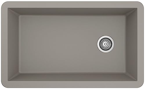 Karran QU-670 Undermount Quartz Composite 32 in. Single Bowl Kitchen Sink in White