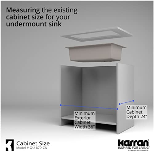 Karran QU-670 Undermount Quartz Composite 32 in. Single Bowl Kitchen Sink in White