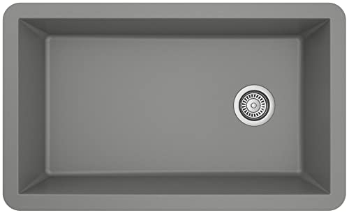 Karran QU-670 Undermount Quartz Composite 32 in. Single Bowl Kitchen Sink in White