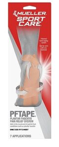 mueller sports medicine pftape, tape for plantar fasciitis for men and women, regular, 3 applications