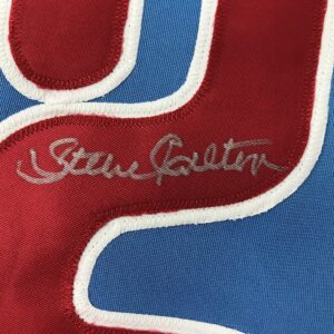 Autographed/Signed Steve Carlton Philadelphia Retro Blue Baseball Jersey JSA COA