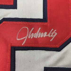 Autographed/Signed John Smoltz Atlanta Grey Baseball Jersey JSA COA