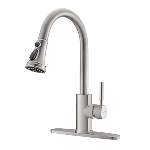 PAKING Kitchen Faucet, Kitchen Sink Faucet, Sink Faucet, Brushed Nickel Kitchen Faucets with Pull-Down Sprayer, Stainless Steel Bar Kitchen Faucet, Sweep Spray