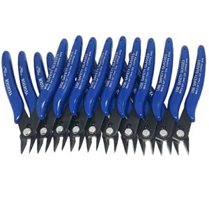 yegeooe flush wire cutters, 10pack flush cut pliers, side cutters, diagonal side cutting pliers, wire snips, nippers, small wire cutters for jewelry making crafts