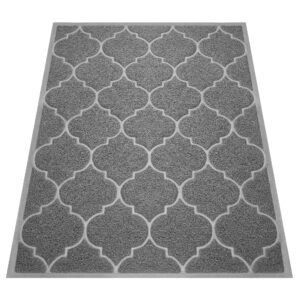 cosyearn large door mats,46x35 inches xl jumbo size outdoor indoor entrance doormat, waterproof, easy clean, entryway rug,front doormat inside outside non slip (grey)