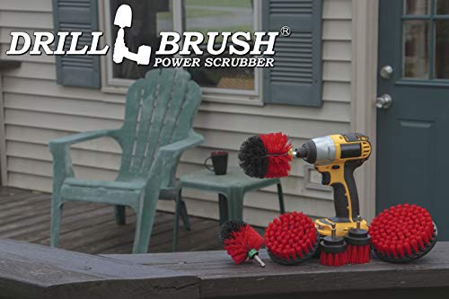 Cleaning Supplies - Drill Brush - The Ultimate Stiff Bristle Cleaning Attachment Kit - Outdoor - Fire Pit - Fountain - Scrub Brush - Garden - Patio - Grout Cleaner - Concrete - Marble - Headstone