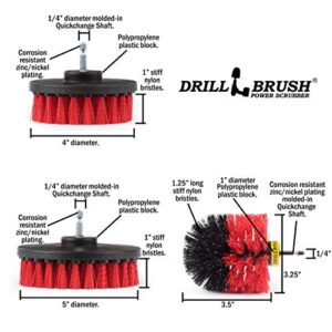 Cleaning Supplies - Drill Brush - The Ultimate Stiff Bristle Cleaning Attachment Kit - Outdoor - Fire Pit - Fountain - Scrub Brush - Garden - Patio - Grout Cleaner - Concrete - Marble - Headstone