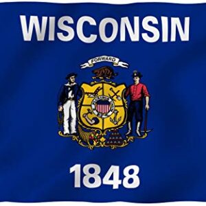 ANLEY Fly Breeze 3x5 Foot Wisconsin State Flag - Vivid Color and Fade Proof - Canvas Header and Double Stitched - Wisconsin WI Flags Polyester with Brass Grommets 3 X 5 Ft