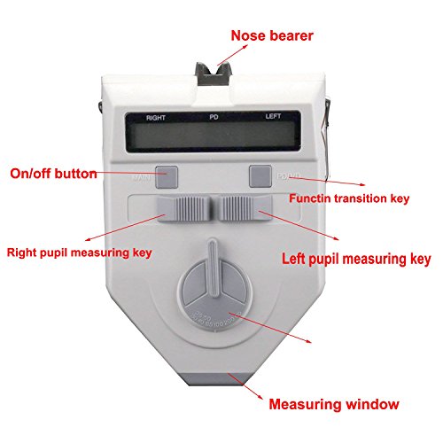 FULYEE Optical Digital Pupilometer Pd Meters LCD Display Optical Pd Meter Digital Pupilometer Pupillary Distance 45-82mm Pupil Meter