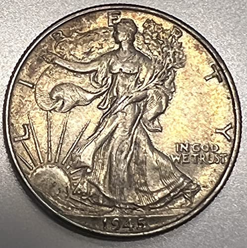 1945 P Silver Walking Liberty WWII Coin Half Dollar AU-55