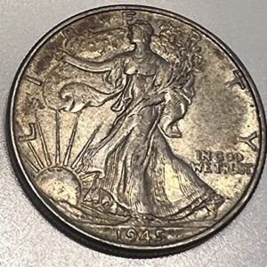 1945 P Silver Walking Liberty WWII Coin Half Dollar AU-55