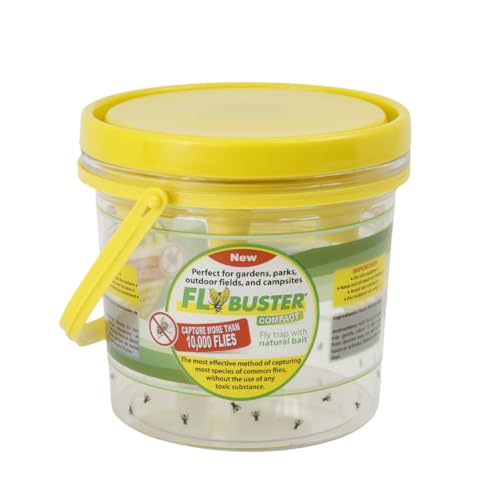 Flybuster Fly Trap - Outdoor Living, Non-Toxic Fly and Pest Control Trap, 1-Liter, Compact