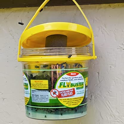 Flybuster Fly Trap - Outdoor Living, Non-Toxic Fly and Pest Control Trap, 1-Liter, Compact