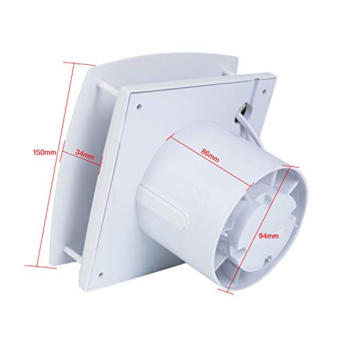 Hon&Guan Wall Exhaust Fan, 4 Inch Exhaust Fan Bathroom Wall Exhaust Fan, Kitchen Exhaust Fan for HVAC System-Super Silent 55CFM.