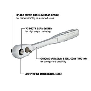 DEWALT Ratchet, Quick Release, SAE, 1/2-Inch Drive (DWMT81098)