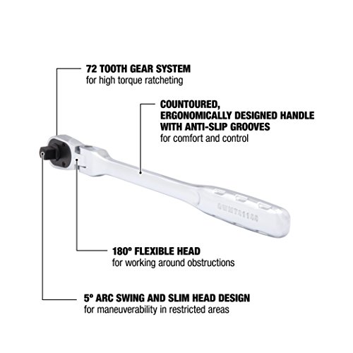 DEWALT Flex Head Ratchet, SAE, 3/8-Inch (DWMT81155)