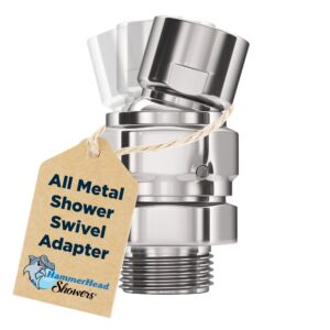 all metal shower head swivel ball adapter, chrome | adjustable pivot ball to adjust showerhead angle | universal connector joint fits fixed, hand held & rain shower heads