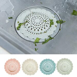 Durable Silicone Flower Hollowed Sink Strainer Filter Bath Kitchen Drain Cover - Beige