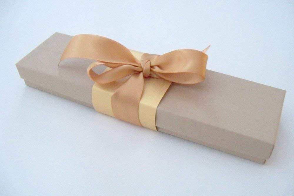 Blank scroll with box on aged parchment, 5" wide paper, gold accents