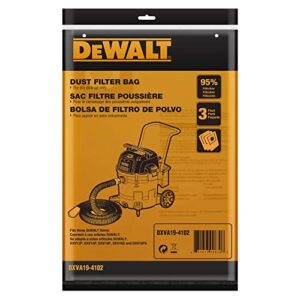 DEWALT DXVA19-4102 Dust Bag Fits for 12-16 Gallon Wet/Dry Vacuum Compatible with DXV12P DXV14P DXV16P DXV16PA DXV16S,3 Pack