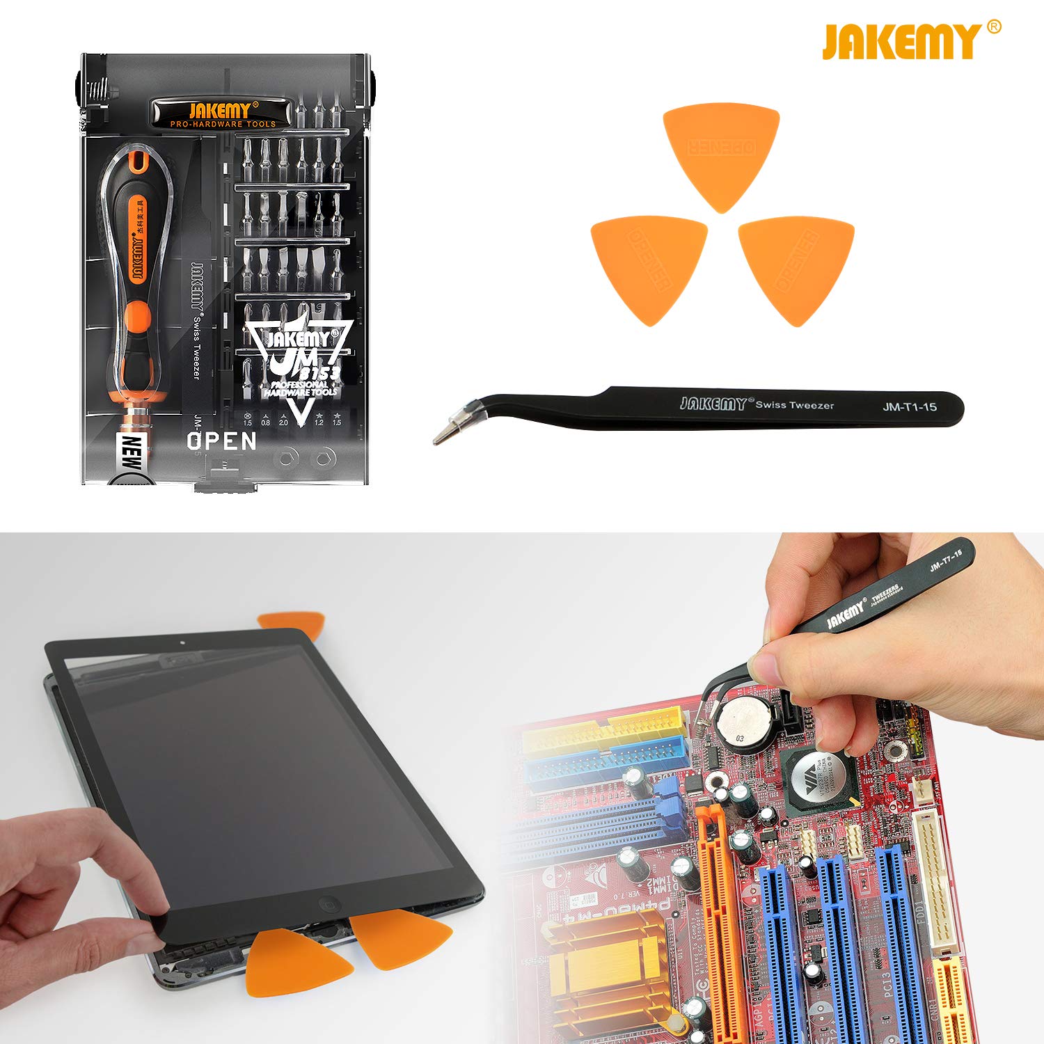 JAKEMY 39 in 1 Screwdriver Set Precision Repair Tool Kit with 36 Magnetic Driver Bits Screwdriver Kit for iphone 11/X/8/7 Plus Cell Phone Macbook Laptop PC Black