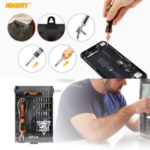 JAKEMY 39 in 1 Screwdriver Set Precision Repair Tool Kit with 36 Magnetic Driver Bits Screwdriver Kit for iphone 11/X/8/7 Plus Cell Phone Macbook Laptop PC Black