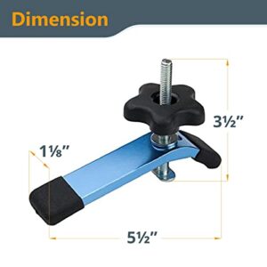 POWERTEC 71169 48-Inch Universal T-Track with 2 Hold-Down Clamps, anodized blue