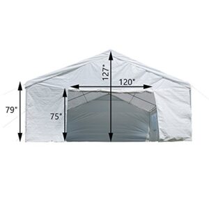 GOJOOASIS 20 x 26 ft Carport Outdoor Metal Commercial Wedding Party Frame Tent w/Sidewalls 4 Rooms