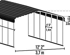 Arrow Carports Galvanized Steel Carport, Full-Size Metal Carport Kit, 12' x 29' x 7', Charcoal