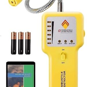 Gas Leak Detector & Natural Gas Detector: Portable Gas Sniffer to Locate Leaks of Multiple Combustible Gases Like Propane, Methane, LPG, LNG, Fuel, Sewer Gas with 12" Flexible Sensor Neck