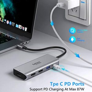 USB C Docking Station Dual Monitor, 9 in 1 USB C Triple Display Docking Station to Dual HDMI Adapter Displayport SD TF Card Reader 2USB 2.0, 1 USB 3.0, 100W PD for USB C Thunderbolt 3 Laptops