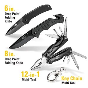 Caterpillar - 4 Pc. Mft, Folding Knife, Pocket Tool Set, Tool Sets, Knives/Blades - No Utility, Knives - Folding (980103)