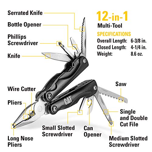 Caterpillar - 4 Pc. Mft, Folding Knife, Pocket Tool Set, Tool Sets, Knives/Blades - No Utility, Knives - Folding (980103)