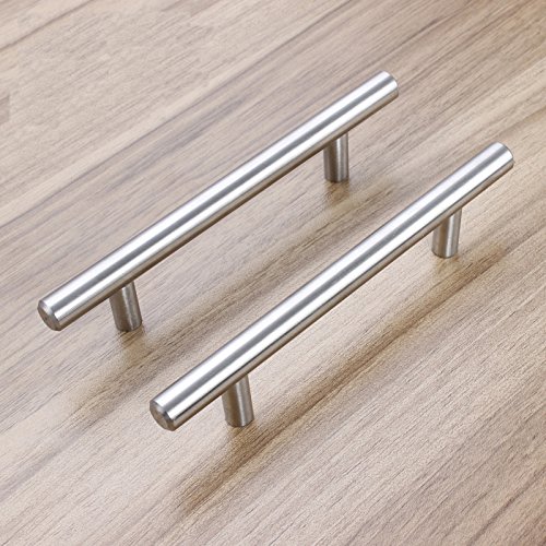 Aybloom Cabinet Handles - Pack of 30 Stainless Steel Brushed Satin Nickel Finish Hollow Tube T Bar Drawer Pulls for Kitchen Furniture Hardware