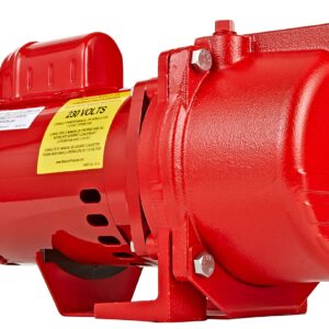 Red Lion RL-SPRK150 115/230 Volt, 1.5 HP, 71 GPM Cast Iron Sprinkler/Irrigation Pump with Thermoplastic Impeller, Red, 97101501