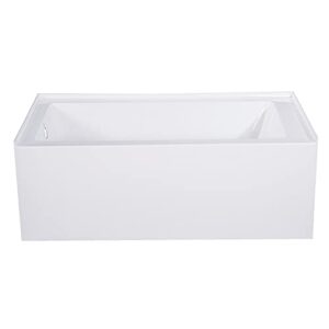 kingston brass aqua eden vtap543022l 54-inch acrylic alcove tub with left hand drain, white