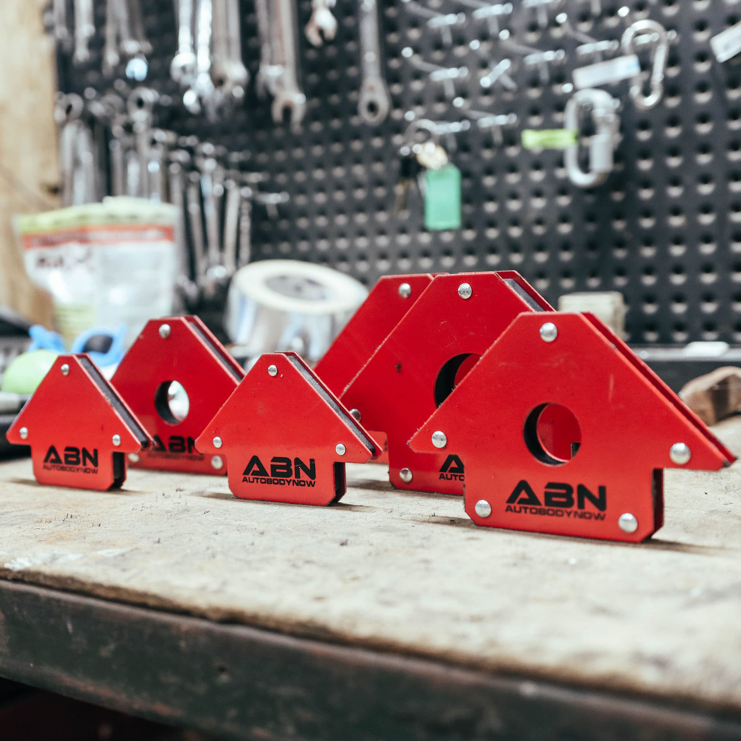 ABN Arrow Welding Magnet Fabrication Holder Set - 6pk 25lb, 50lb, and 75lb Positioning Square Welding Table Magnet Clamps for 45, 90, 135 Degree Angles