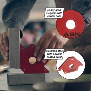 ABN Arrow Welding Magnet Fabrication Holder Set - 6pk 25lb, 50lb, and 75lb Positioning Square Welding Table Magnet Clamps for 45, 90, 135 Degree Angles