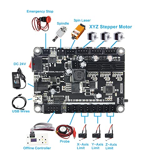 CNCTOPBAOS 3 Axis Desktop DIY Mini CNC 3018 Router Kit GRBL Control Plastic Acrylic PCB PVC Wood Carving Milling Engraving Machine Working Area 30x18x4.5cm