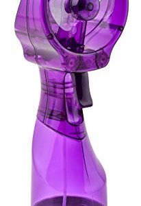 O2COOL Deluxe Handheld Battery Powered Water Misting Fan (Purple) Batteries Included