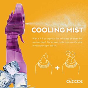 O2COOL Deluxe Handheld Battery Powered Water Misting Fan (Purple) Batteries Included