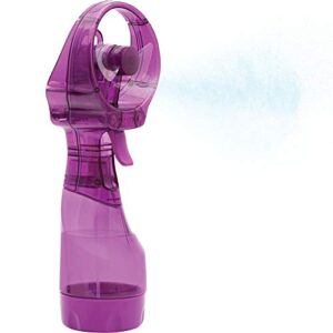 O2COOL Deluxe Handheld Battery Powered Water Misting Fan (Purple) Batteries Included